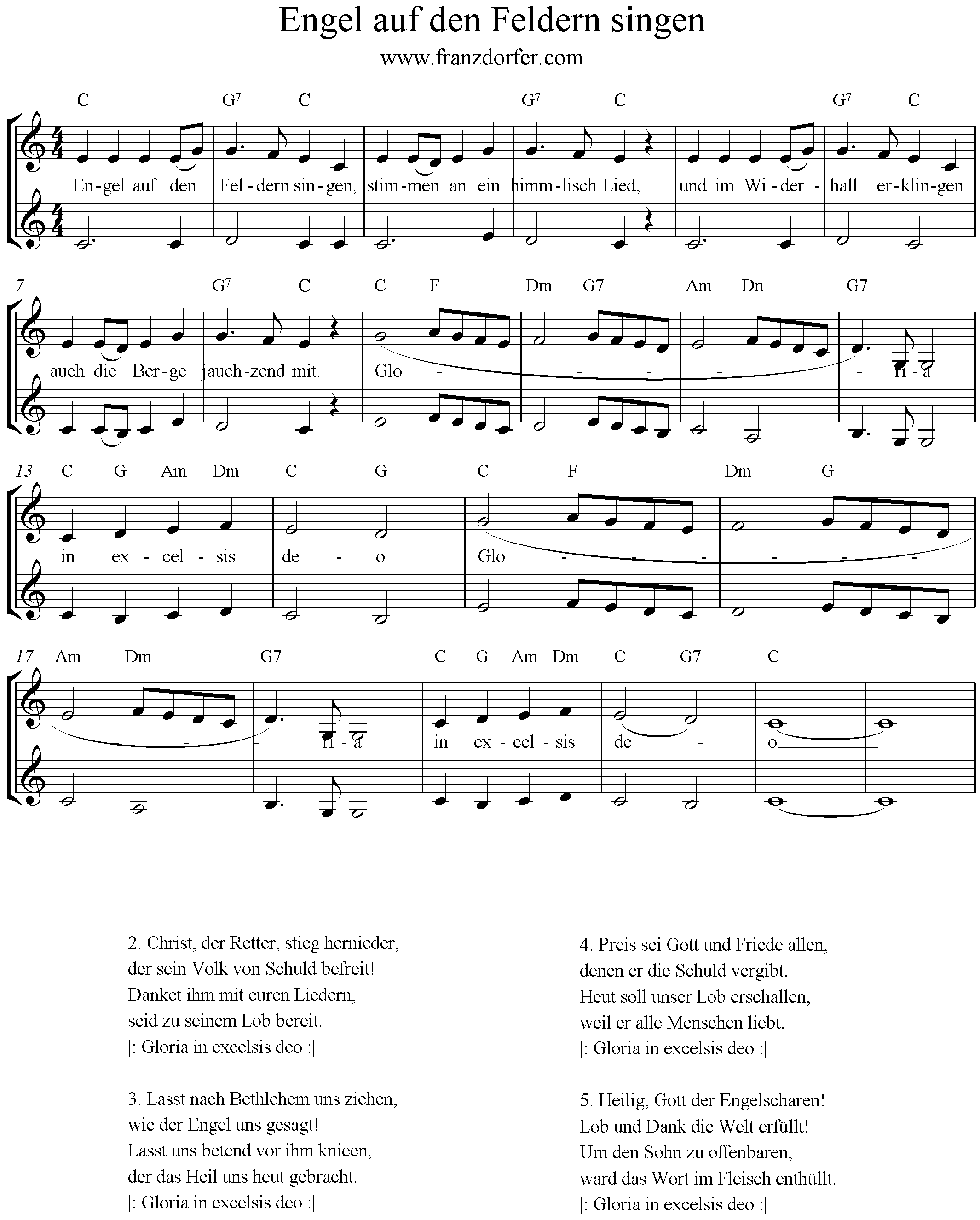 Engel auf den Feldern singen